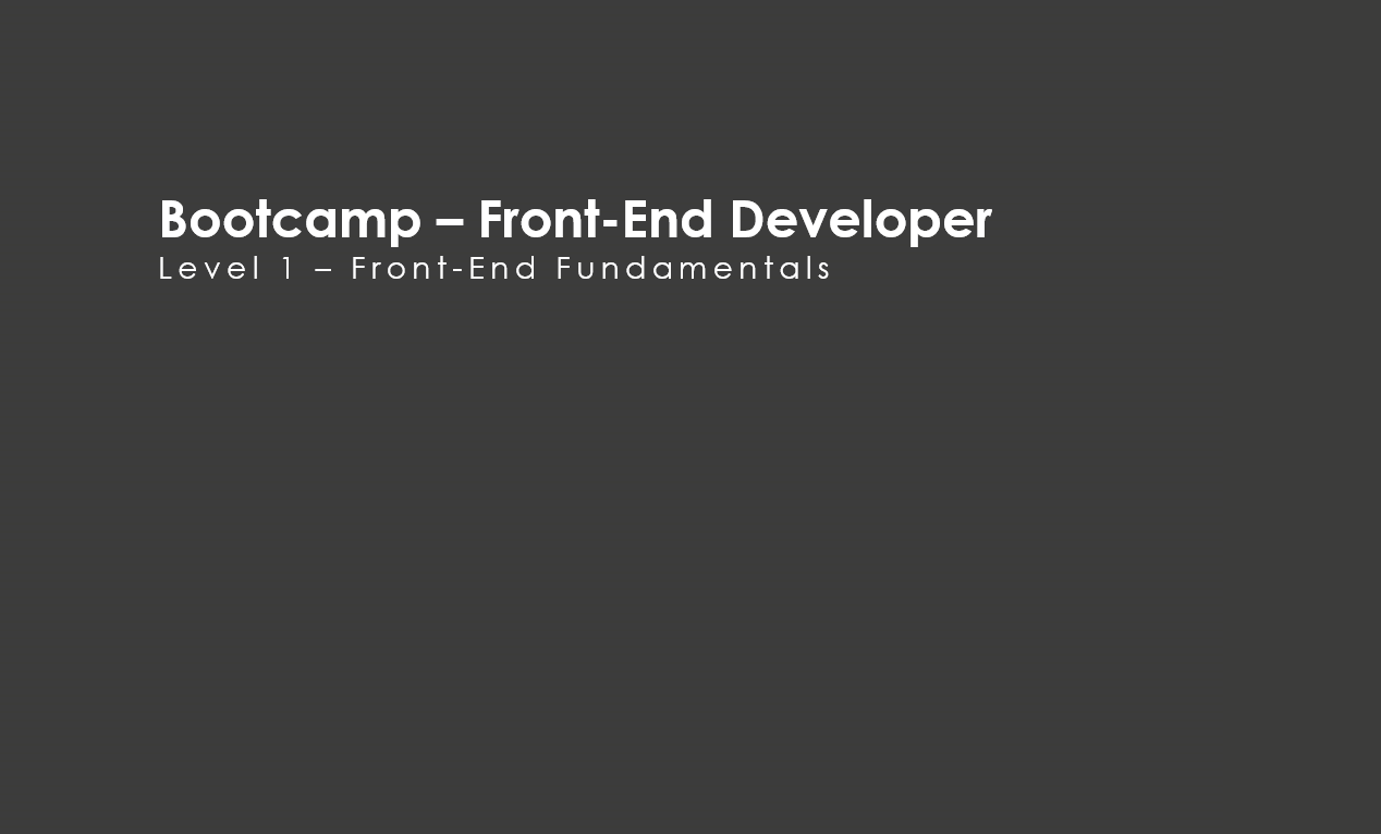 Bootcamp - Front-End Developer: Level 1 - Digital Native